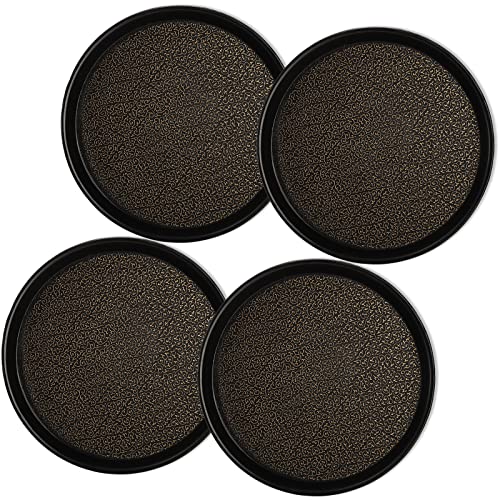 Frcctre 4 Pack Restaurant Serving Tray, 12 Inch Plastic Round Serving Trays Non-Slip Cafeteria Trays, Fast Food Tray Food Serving Trays Server Tray for Home, Party, Events