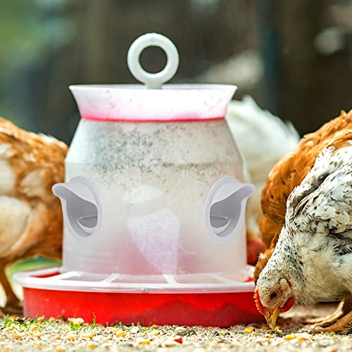DR.DUDU DIY Automatic Chicken Feeder No Waste, 3 Pcs Poultry Feeder Port with Hole Saw, Rain Proof Rodent Proof Gravity Feed Kits for Buckets, Barrels, Bins, Troughs