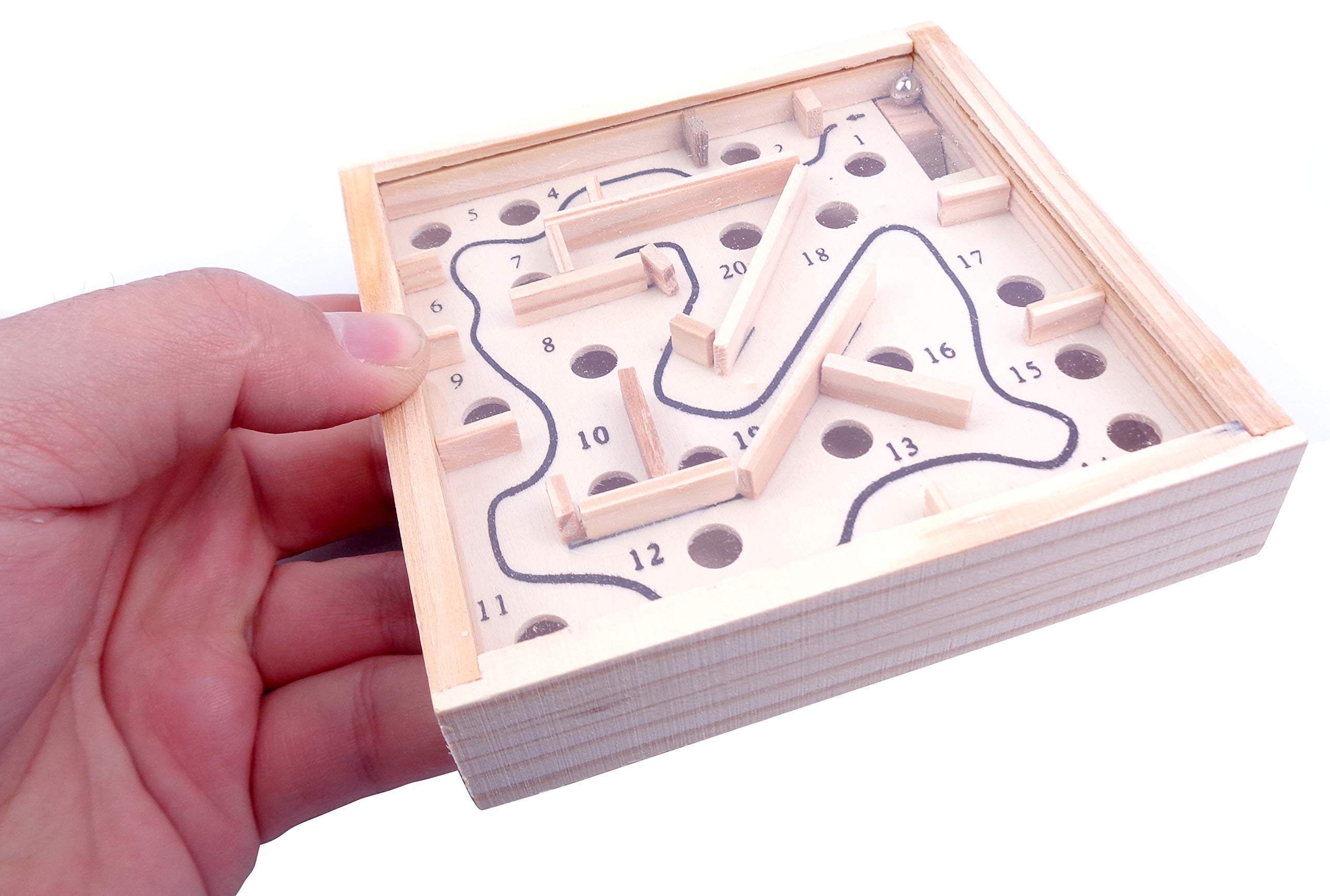 MAGIKON Mini Wooden Labyrinth, Balance Maze 4-1/2-Inch