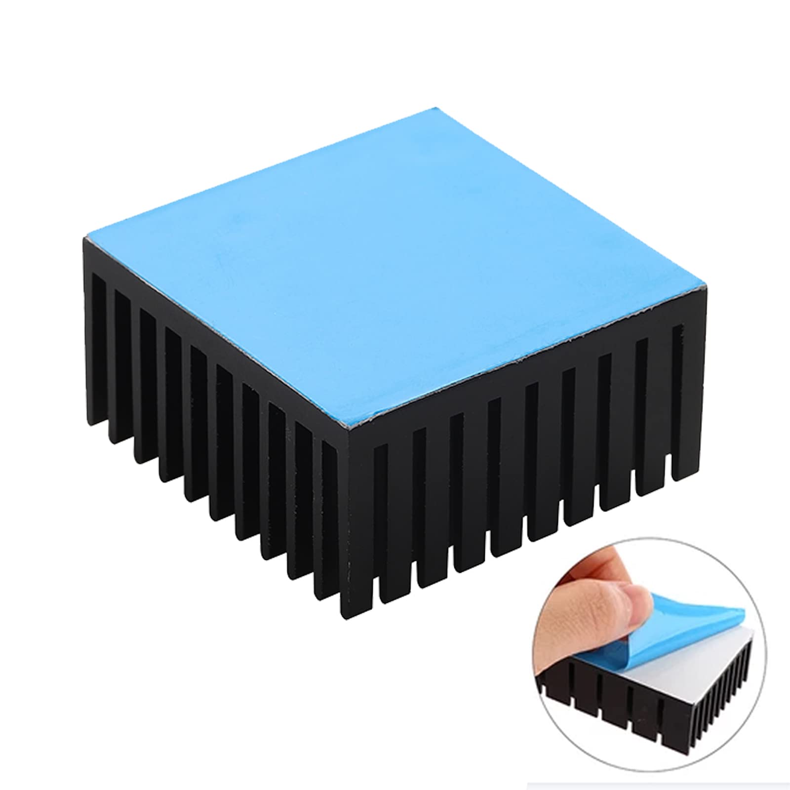 Jienk 4PCS Black Aluminum Heat Sink with Thermal Conductive Adhesive Tape, 40×40×20mm Heatsink Cooler for Cooling VRM GPU Stepper Driver 3D Printer Stepper Motor