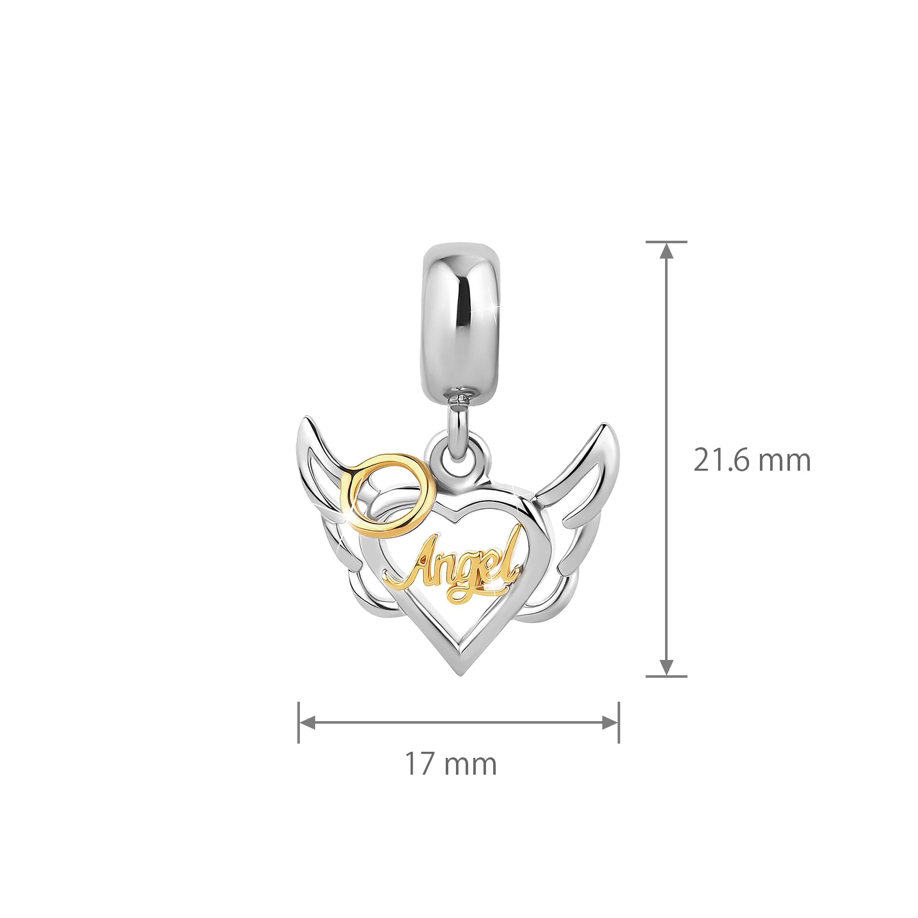 Chili Jewelry Gold Guardian Angel Charm Compatible With Pandora Charms Bracelets
