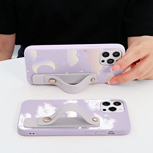 KAPUCTW 2 Pack for Oppo Realme 7 Pro 4G case with Wrist Strap, Cute Clouds Print Pattern Wristband Holder Phone Case Soft Silicone TPU Bumper Shockproof Protective Cover for Realme 7 Pro 6.4 Inch