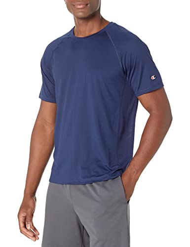Champion Men's T-Shirt, MVP, Moisture Wicking, Mesh, Crewneck, Athletic Navy, Large
