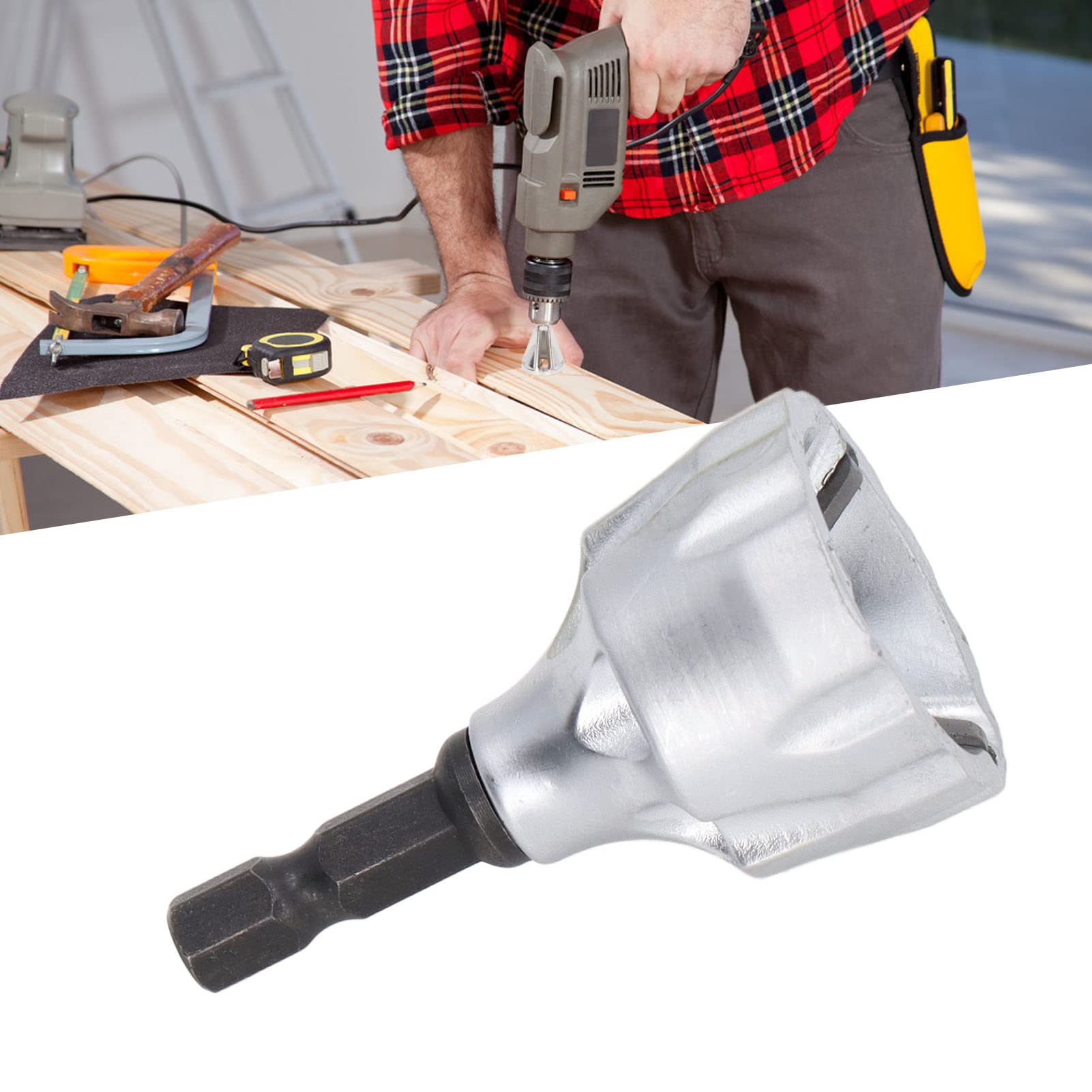 External Deburring Tool, External Chamfer Tool Carbide Hex Shank Chamfering Deburring Power Tool Accessories, for Metal Plastic Power Drill Wood