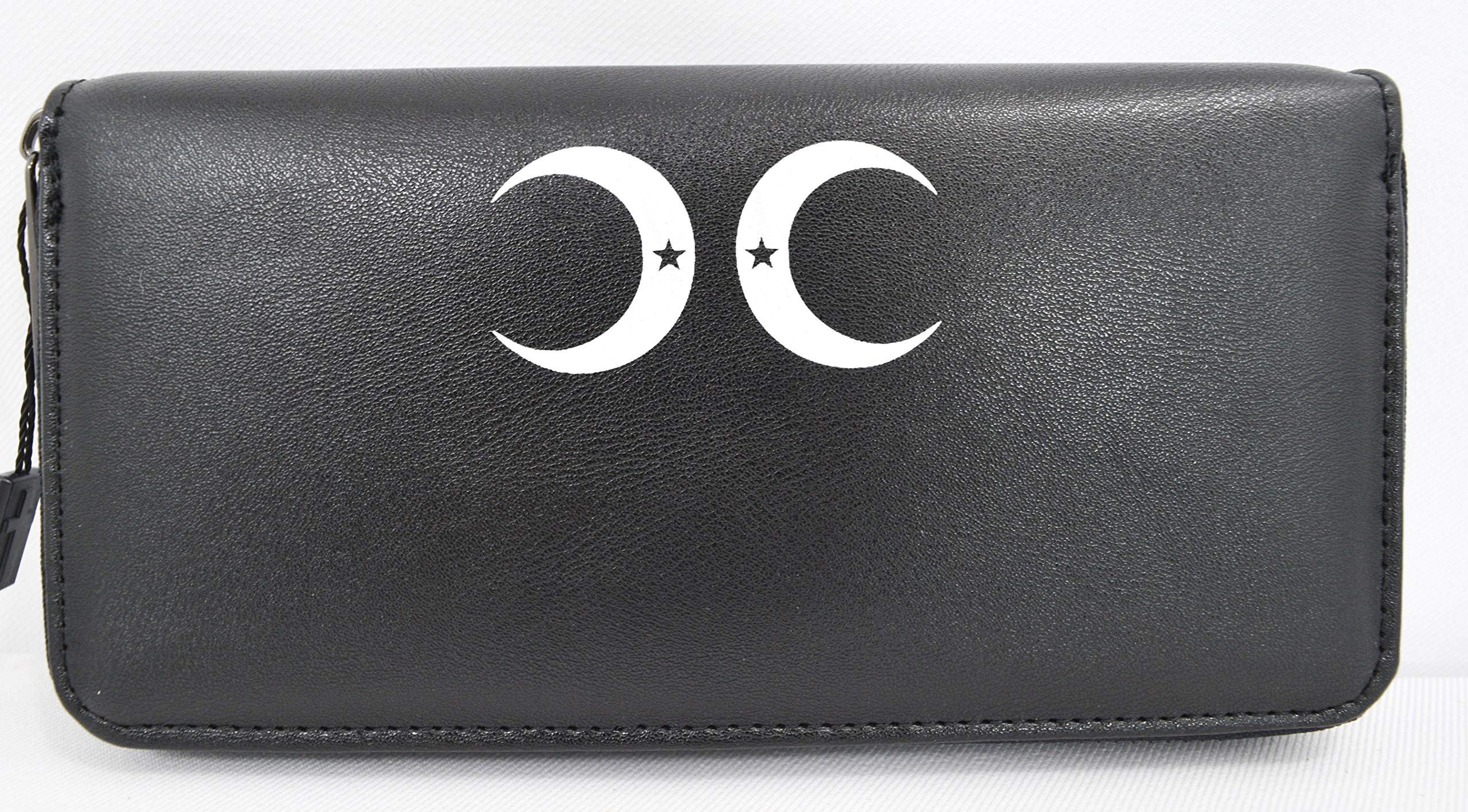 Lost Queen New Moon Wallet Gothic Occult Moon Magick & Leviathan cross Black Wallet, Large