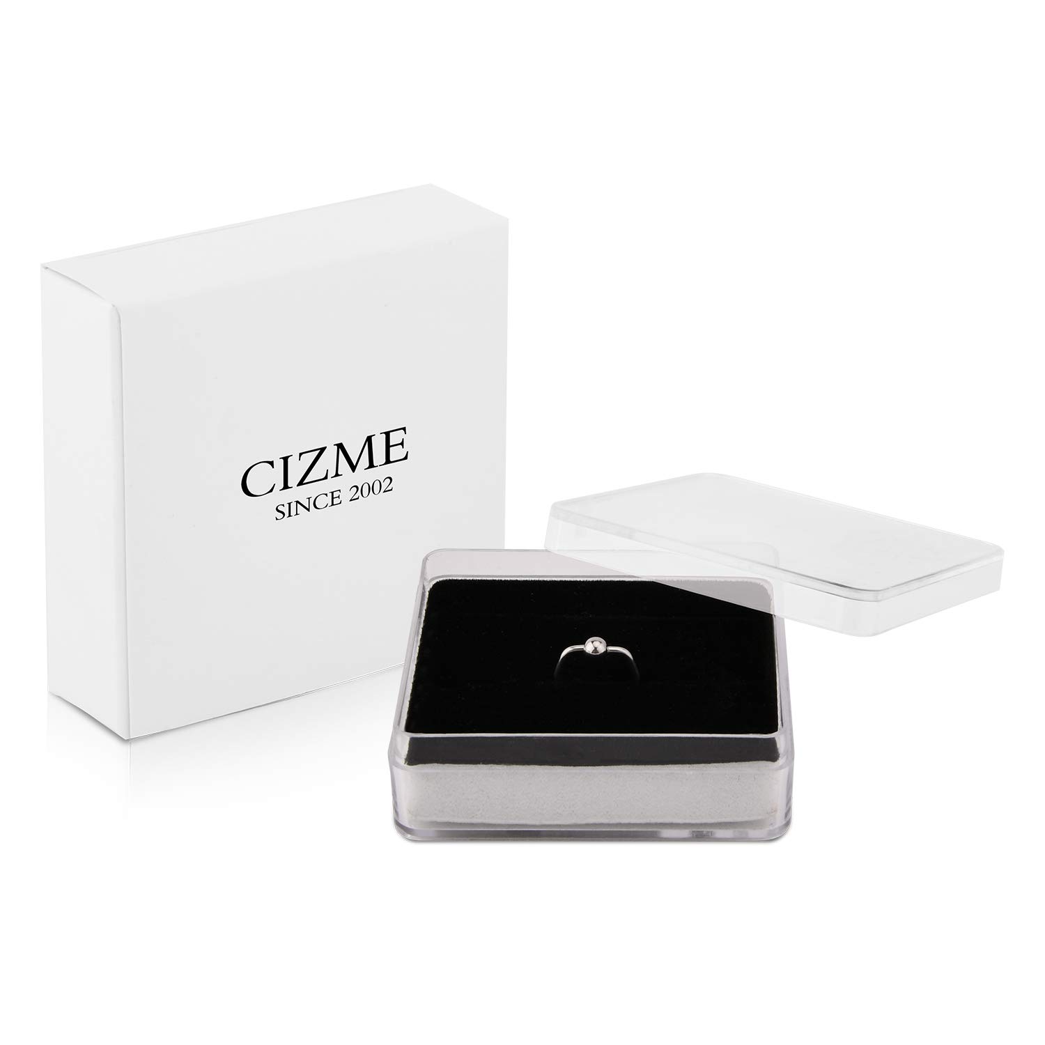 CIZME 16g G23 Titanium Labret Monroe Lip Rings Prong Setting 3mm CZ Internally Threaded Helix Cartilage Tragus Earring Studs Piercing 10mm Stud Lip Medusa Piercing Jewelry for Women Men