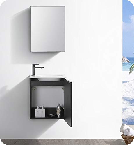 Fresca Valencia 20" Dark Slate Gray Wall Hung Modern Bathroom Vanity