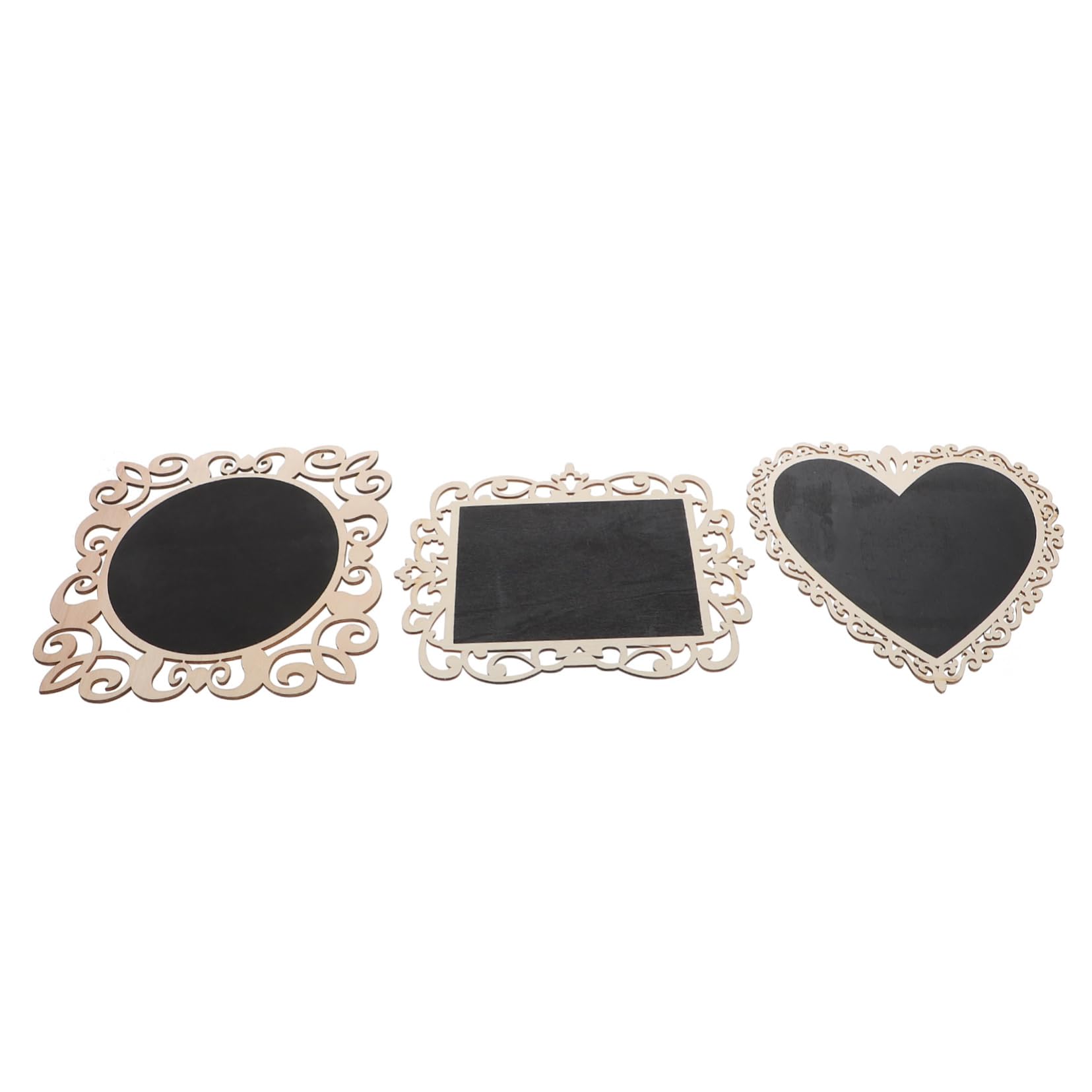 Ciieeo 3pcs Small Blackboard Pendant Wooden Chalkboard Sign Wedding Sign Message Blackboard Woodsy Decor Table Topper Tabletop Chalkboard Sign Hanging Blackboard Sign Price Tags Mini Set