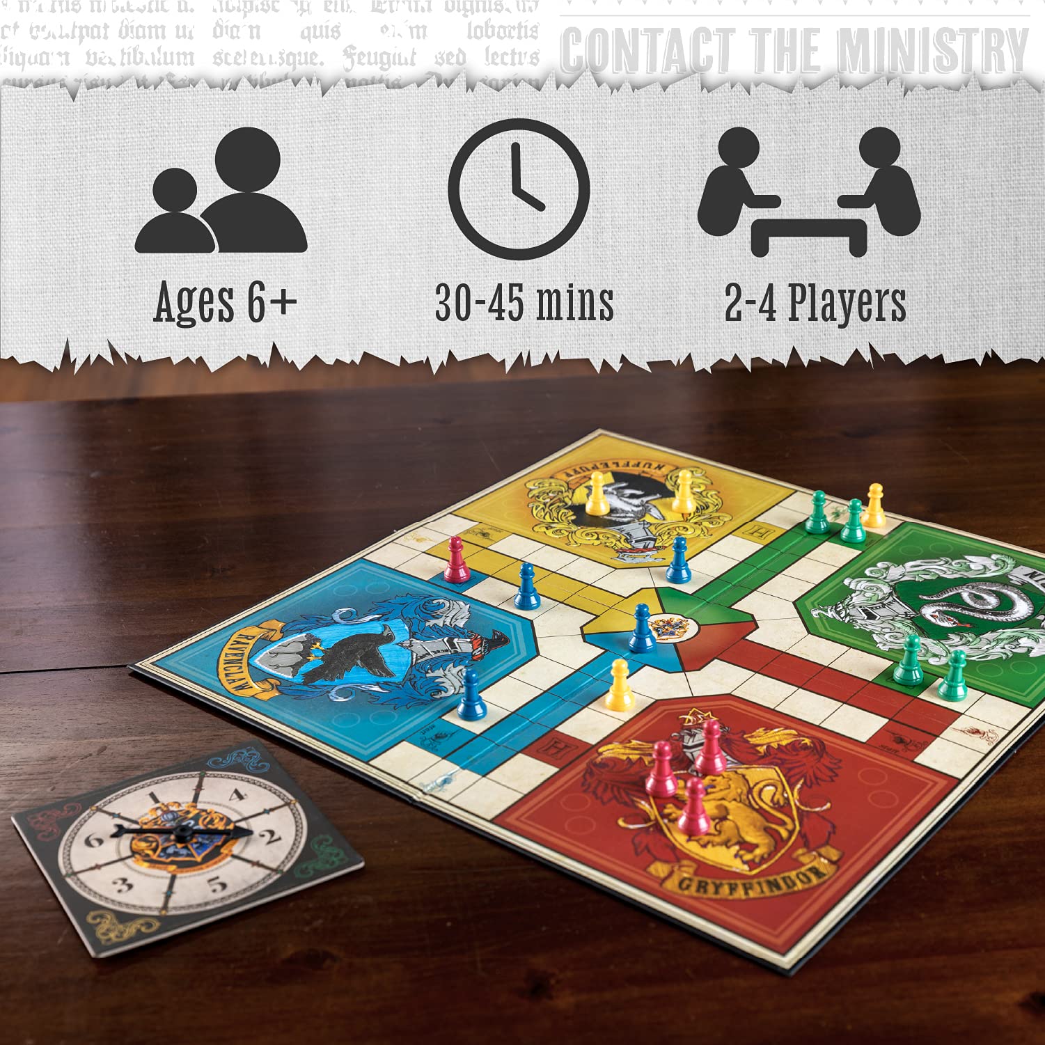 Paladone Hogwarts Ludo - Family Night Board Game - Ages 6+ 2-4 Players - Officially Licensed Harry Potter Merchandise