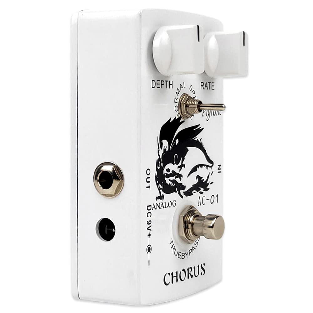 Chorus Electric Guitar Effects Pedal Type DC 9V True Bypass White (PP-25)