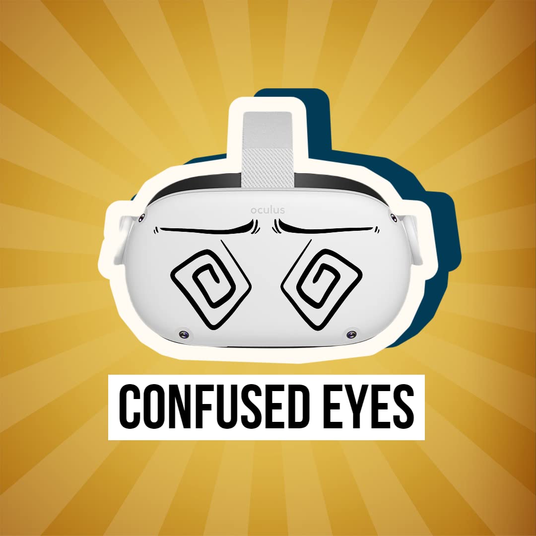 Confused Cartoon Eyes - Oculus Quest 2 - Decals - Black