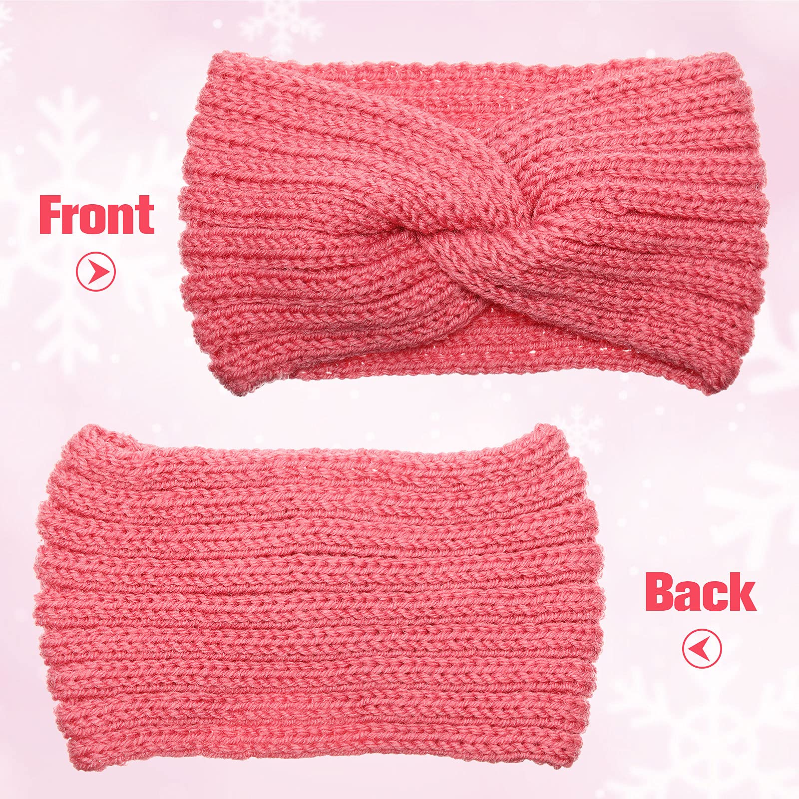Canlierr 15 Pieces Warm Winter Headband for Women Soft Knit Hair Wrap Ear Warmers Crochet Head Wrap