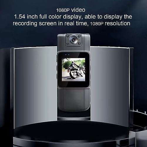 GOWENIC 1080P Mini Body Camera Infrared Night Motion Detection 180 Degree Rotation Lens 1.54inch Display Body Worn Camera for Security Monitoring
