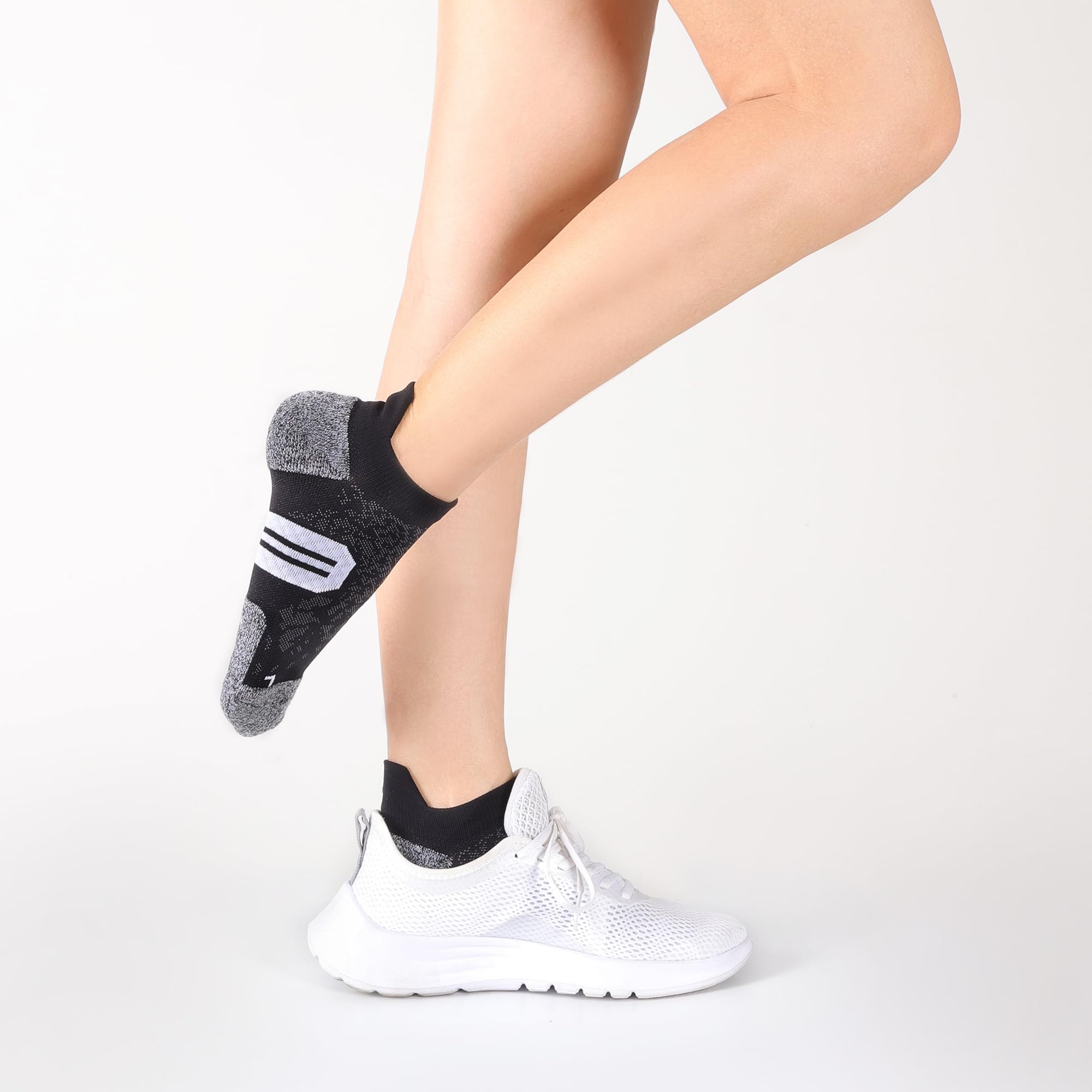 BUDERMMY Womens Ankle Compression Socks with Arch Support Athletic Low cut Running Socks for Women Workout Cushion 5 Pairs (US, Numeric, 5, 8, Regular, Regular, Mixed 12 pairs)