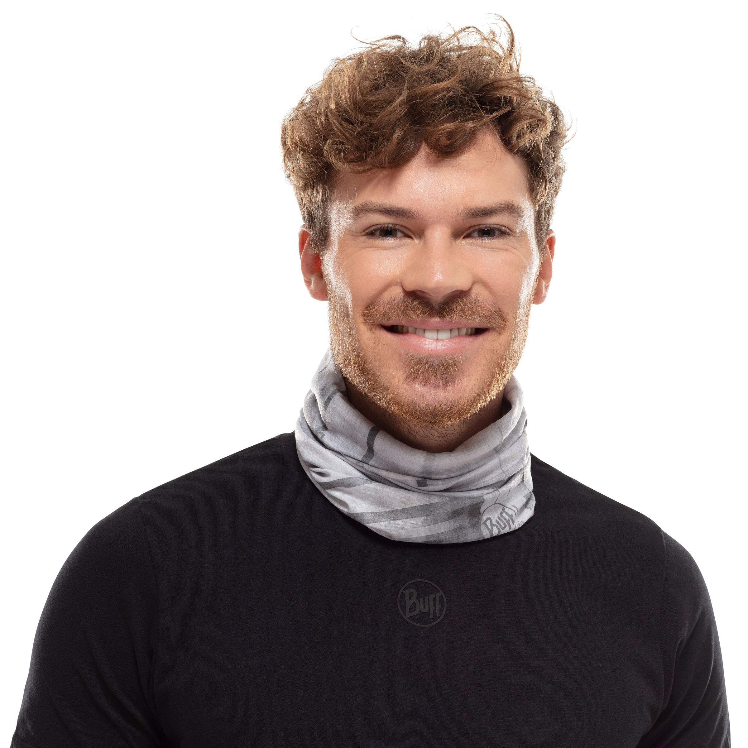 BUFF CoolNet UV Neck Gaiter, UPF 50 Sun Protection, Breathable, Cooling Bandana, Versatile, Quick Dry Face Mask, Derama Grey, Adult Size