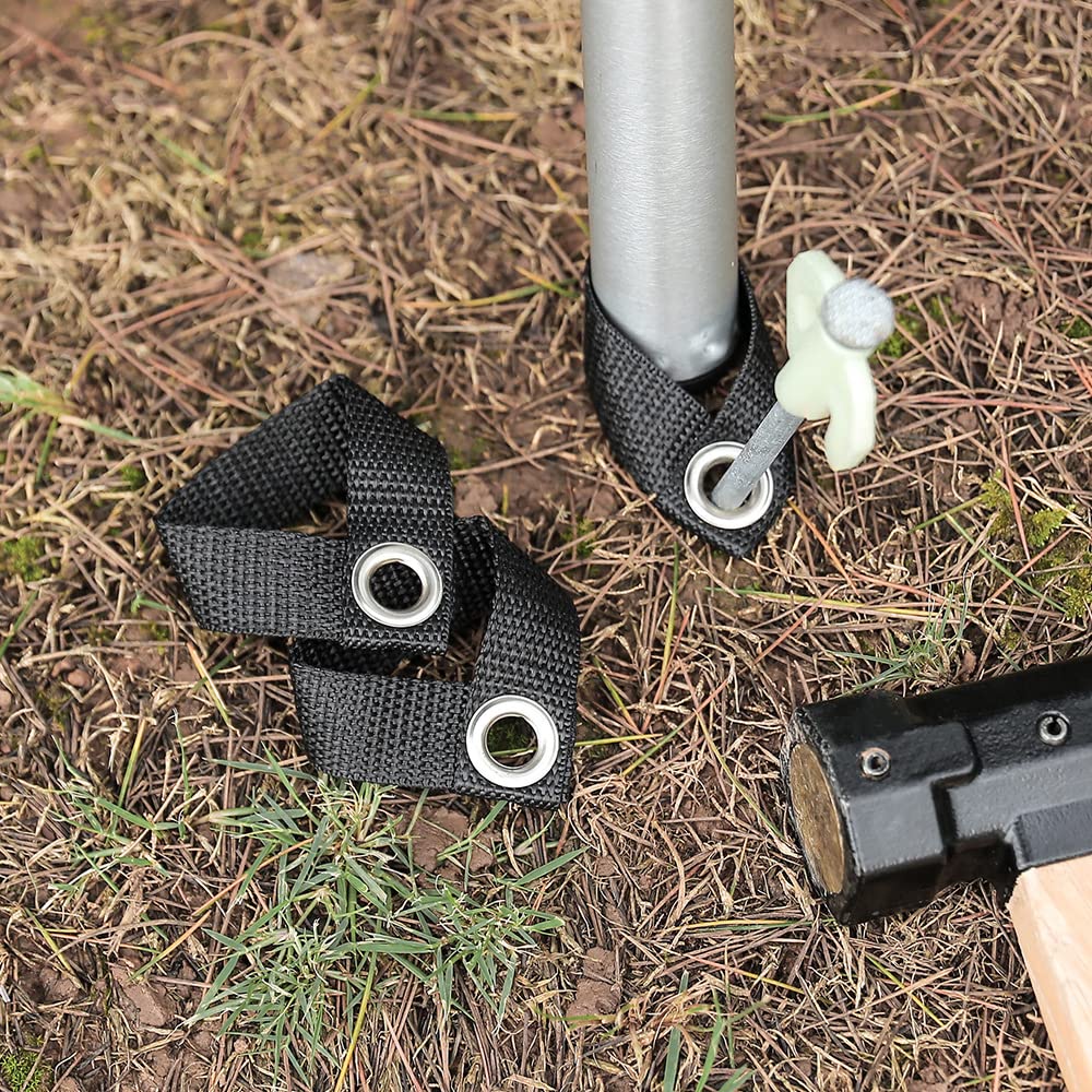 Camping Pole Holder BLLNDX 8PCS Outdoor Canopy Pole Webbing Fixing Buckles Camping Fishing Pole Holder Tent Awning Accessories