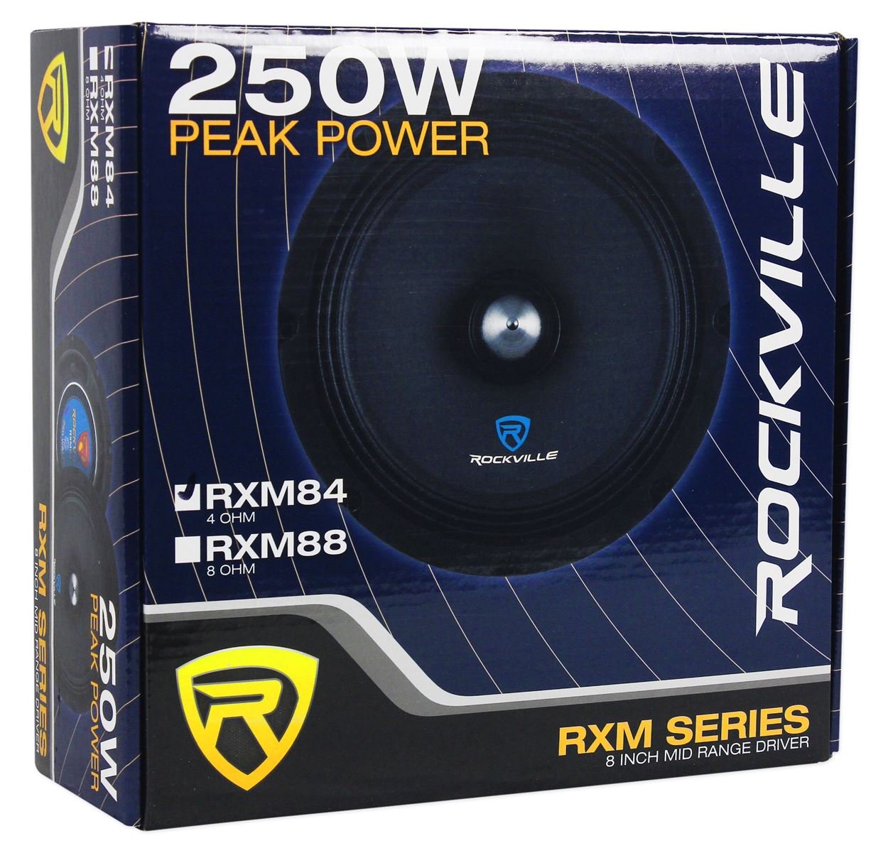 Rockville (8) RXM84 8" 2000w 4 Ohm Mid-Range Drivers Car Speakers, Mid-Bass