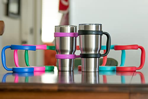 STRATA CUPS 30 oz Tumbler Handle - Available For 30 oz YETI Tumbler, OZARK TRAIL Tumbler, Rambler Tumbler- BFA free (Black)