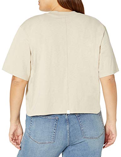 The Drop Women's Sydney Short-sleeve Cropped Crew Neck T-shirt, Sand, L