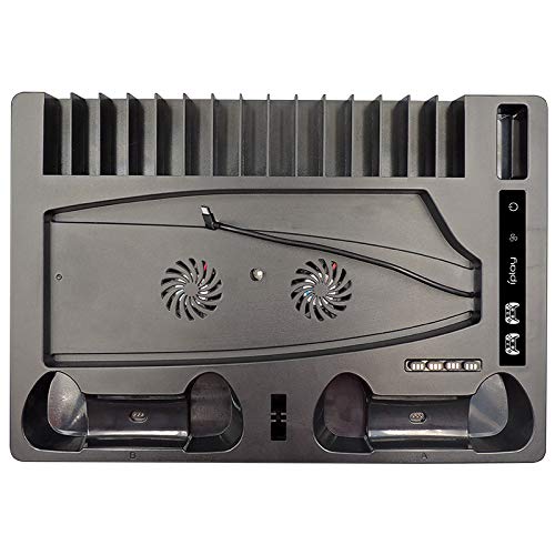 PS5 Vertical Stand Cooling Fan and Controller Charger Console Charging Station Fan Cooler for Playstation 5 PS5 Docking Station, Black