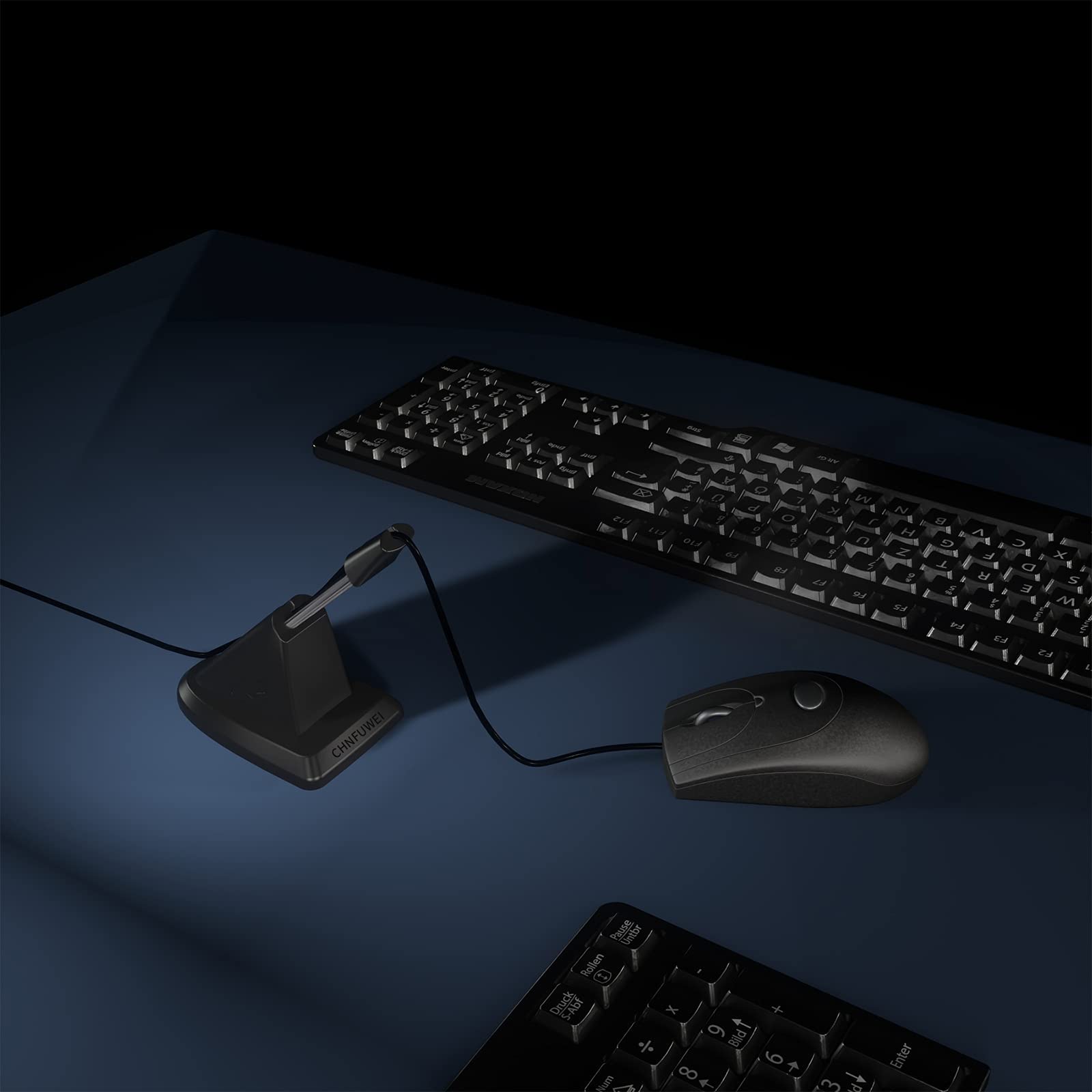 CHNFUWEI Gaming Mouse Bungee Mouse Wire Holder Flexible Adjustable Spring Heavy Non-Slip Rubber Feet Pc Mouse Cable Stand Esports Game Mouse Management Fixer for All Regular Corded Mouse