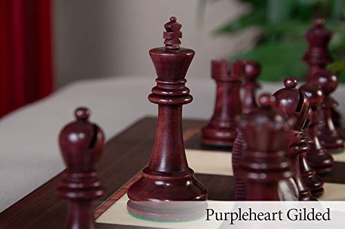 The House of Staunton The Reykjavik II Series Chess Set, Box & Board Combination - Purpleheart Gilded