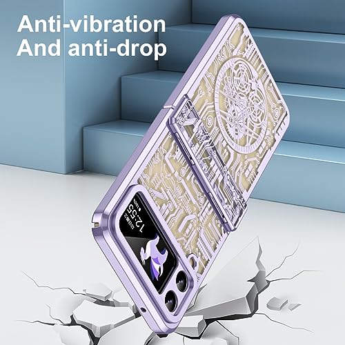 phone case Slim Case Compatible with Samsung Galaxy Z Flip 3 with Hinge+Camera Lens Protector,Thin Hard PC Case Fashion Protective Case for Galaxy Z Flip 3 Rugged Electroplating Cover phone cover ( Co