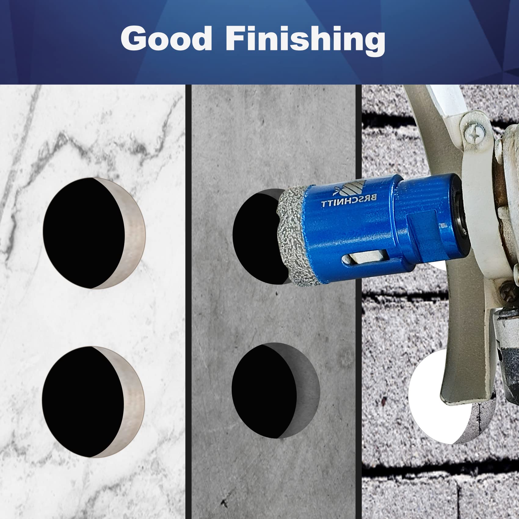 Diamond Core Drill Bit Set for Porcelain Tile Ceramic Marble Granite Drilling(1/4" 3/8" 4/5" 1-3/8" 2" 2-1/2" 4“)