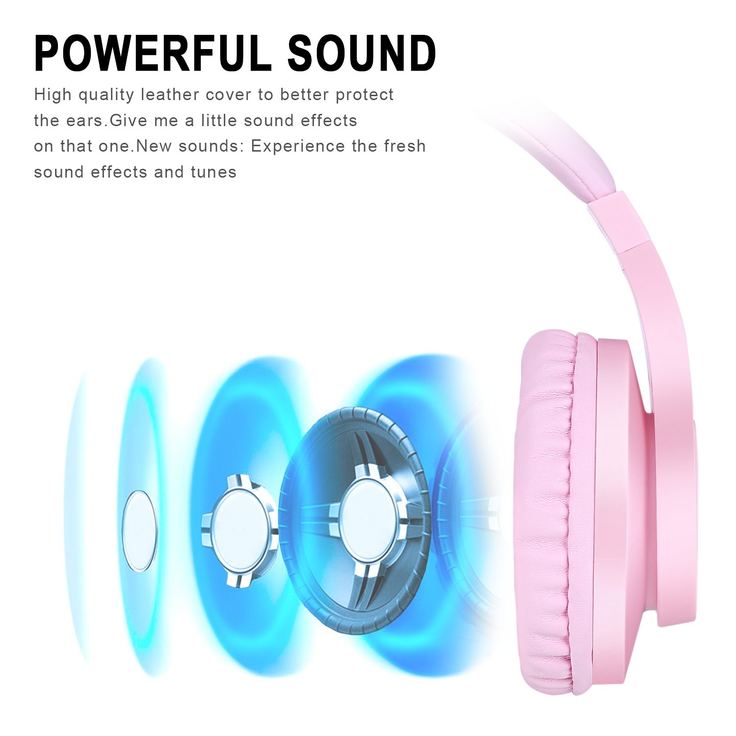 BlueFire Kids Headphones for Online School, Children, Teens, Boys, Girls, 3.5mm Stereo Over-Ear Gaming Headphone with Microphone and Volume Control for PS4, PS5, New Xbox One(Pink)