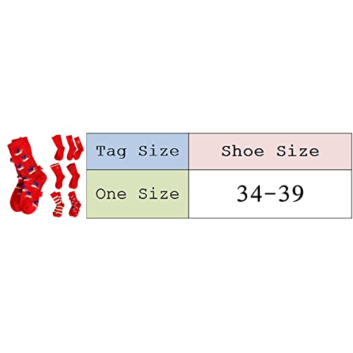 Compression Socks Men Women Autumn And Winter Red Color Matching Thickened Warm Mid Tube Socks Womens Cushion Socks