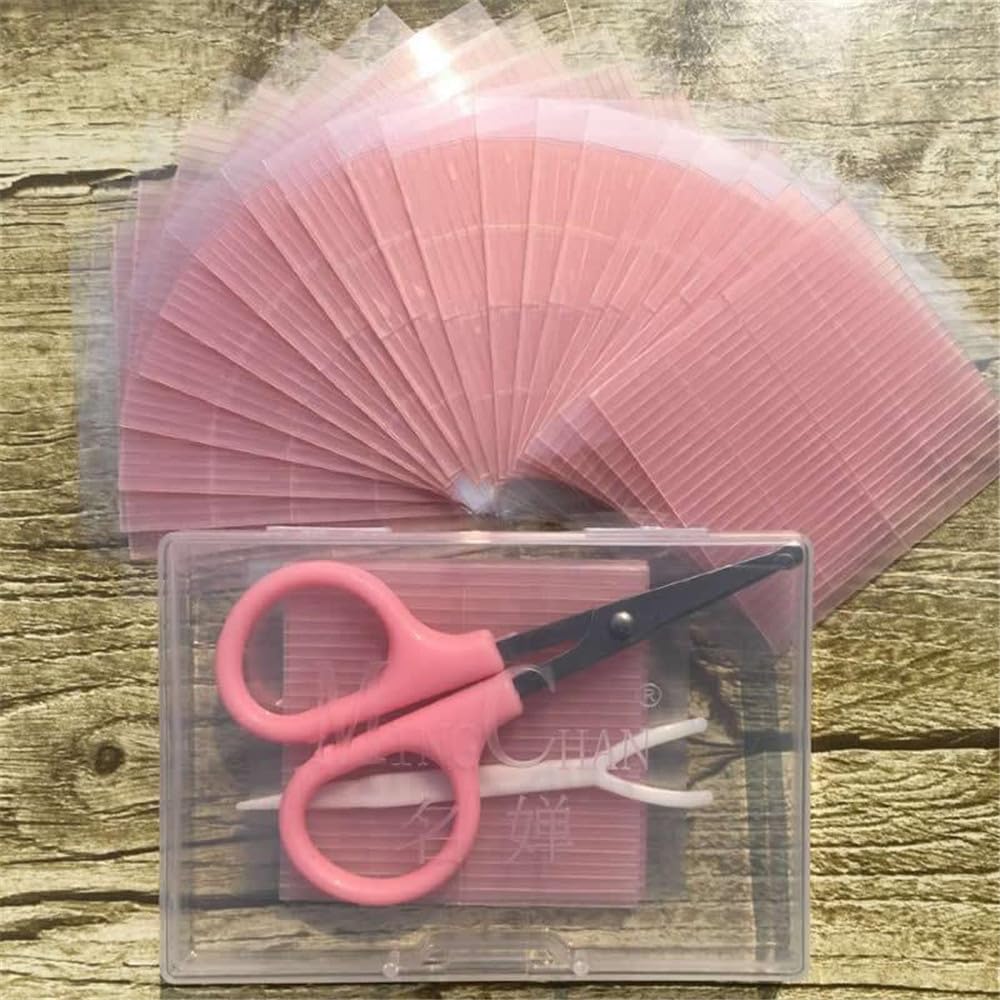 Double eyelid tape Eyelid Tape Invisible Eye Stickers Double Sided Tape Invisible Eyelid Lifter Strips for Hooded, Droopy, Uneven, Mono-eyelids (with Fork rods, Scissors)