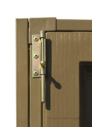 Duramax 0638801402145 Woodbridge Plus 10.5 x 8 Plastic Garden Shed with Foundation Kit & Fixed Window Brown-15 Years Warranty, 10x8, Brown & Ivory