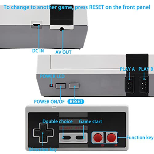 Retro Game Console,Classic Mini Retro Game Console, Classic Mini Console Built-in with 620 Classic Retro Games,AV Output,Plug and Play Video Game Console