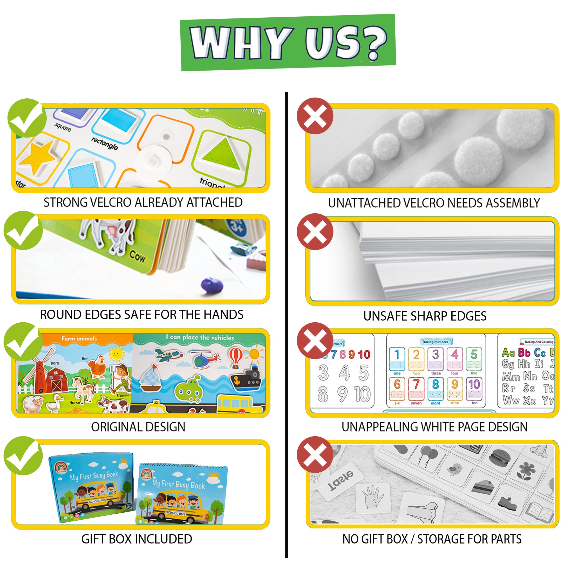 Twinventures Montessori Preschool Busy Book for Toddlers, Autism Sensory Educational Toys, Assembled Activity Binder for Early Learning, Preschool Learning Activities