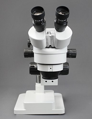Vision Scientific VS-5FZ-IFR07-5N Simul-Focal Trinocular Zoom Stereo Microscope,10xWF Eyepiece,3.5x-90x Magnification,0.5x &2xAux Lens, Double Arm Stand,144-LED RingLight,5.0MP Digital Eyepiece Camera