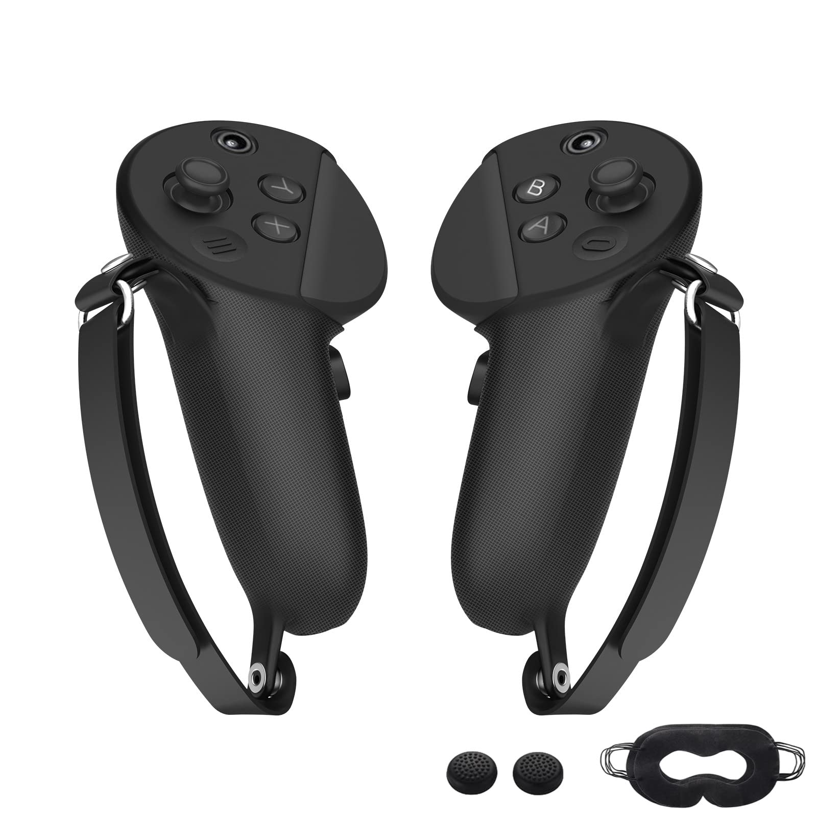 Controller Grips Cover Compatible with Oculus Meta Quest Pro Accessories, Silicone Anti-Slip Case Shell Protector for Quest Pro (Black)