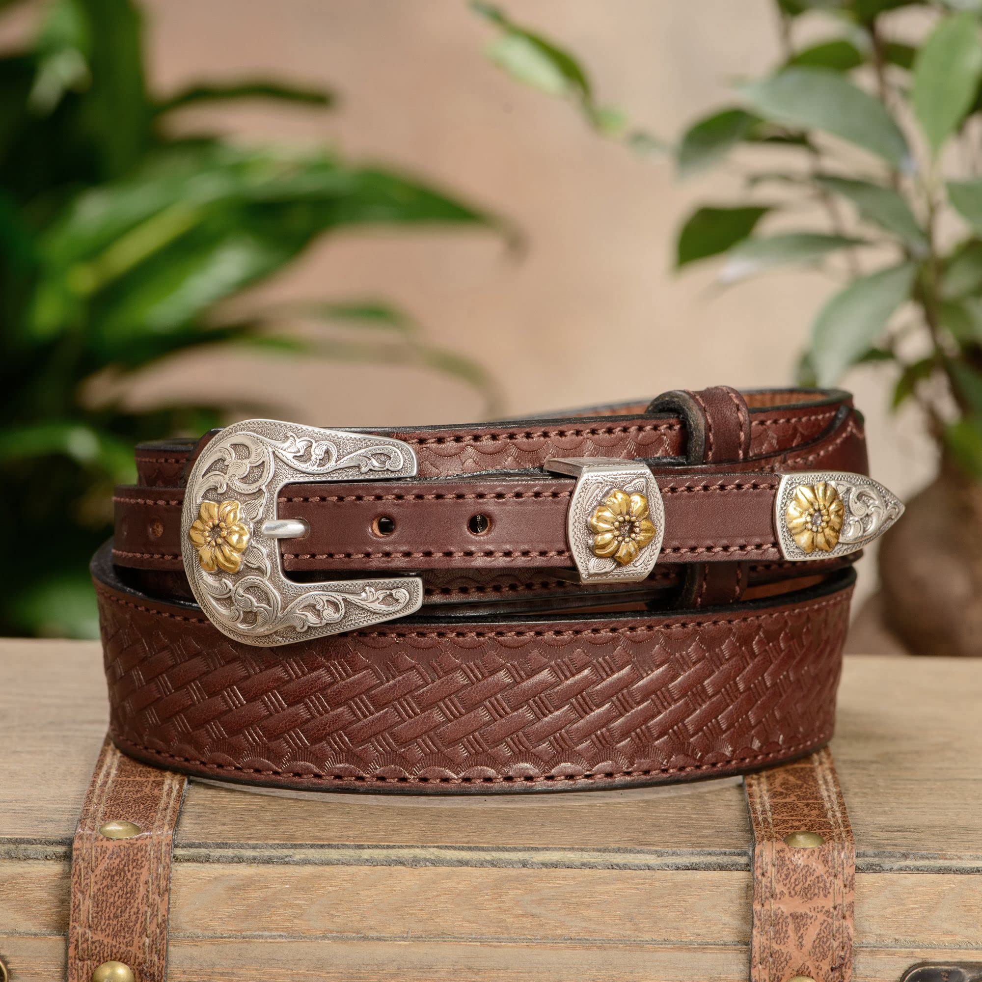 Bullhide Belts Mens Western Ranger Leather Belt, 1.50" Wide, Brown, 38β