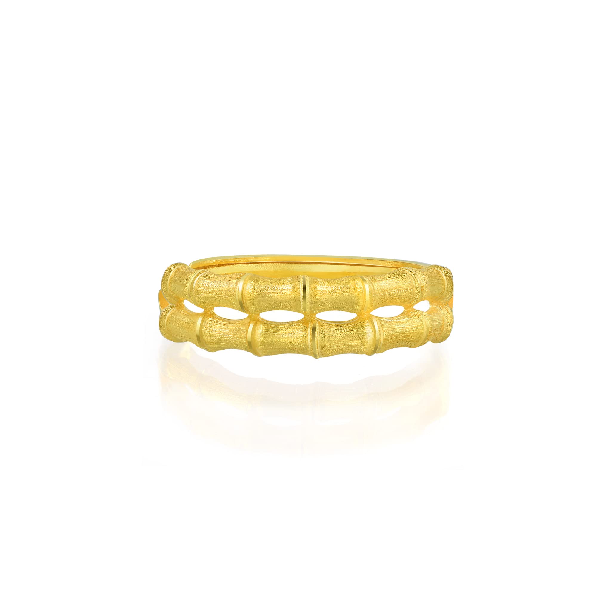 CHOW SANG SANG 999.9 24K Solid Gold Price-by-Weight Gold Bamboo Adjustable Ring for Women 90351R (Approx. 0.09tael (~3.36g))