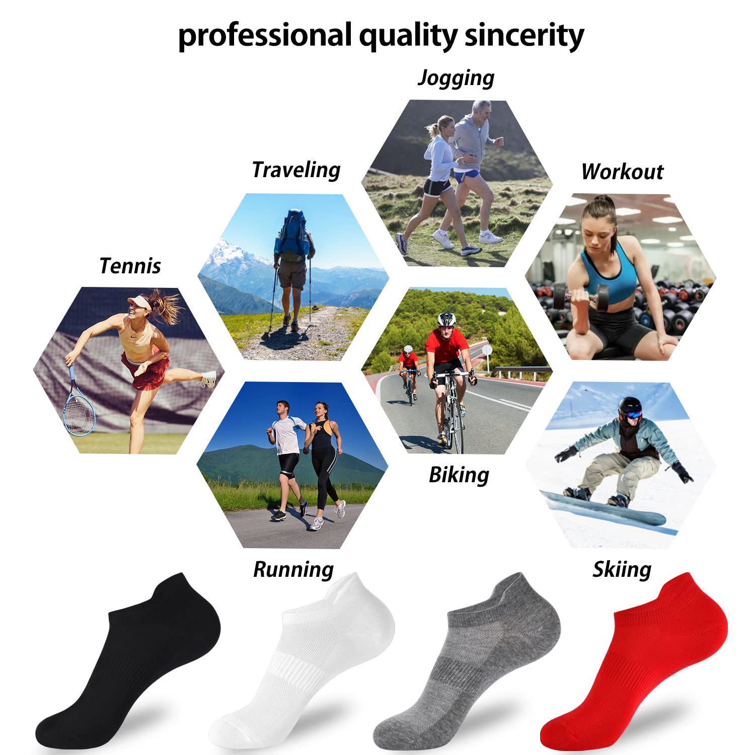 Corlap 8 Pairs Ankle Athletic Running Socks White Soft Thin Low Cut Short Tab Socks for Men and Women