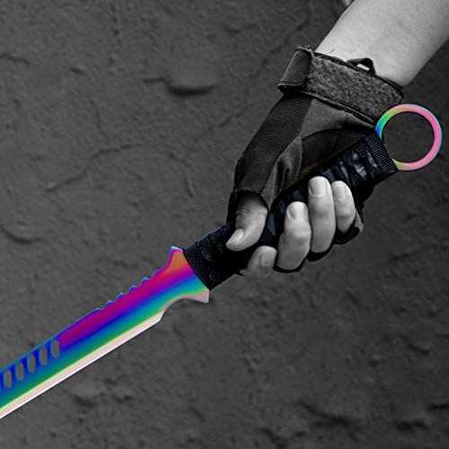 DISPATCH Full Tang Tactical Katana Ninja Sword Machete Fixed Blade Combat Stainless Steel Blade with Sheath for Hunting, Outdoor Camping, Survival
