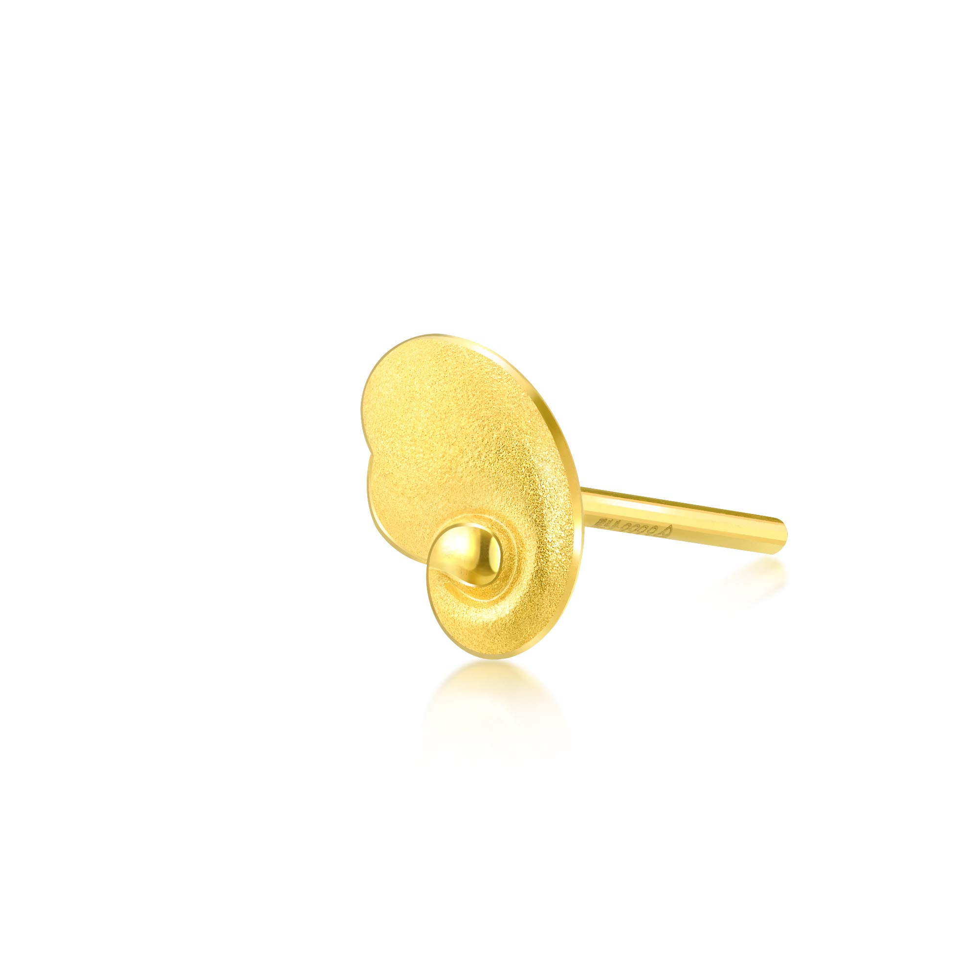 CHOW SANG SANG 999.9 24K Solid Gold Cherry Stud Single Earring for Women 91968E (Sold Single Not Pair)