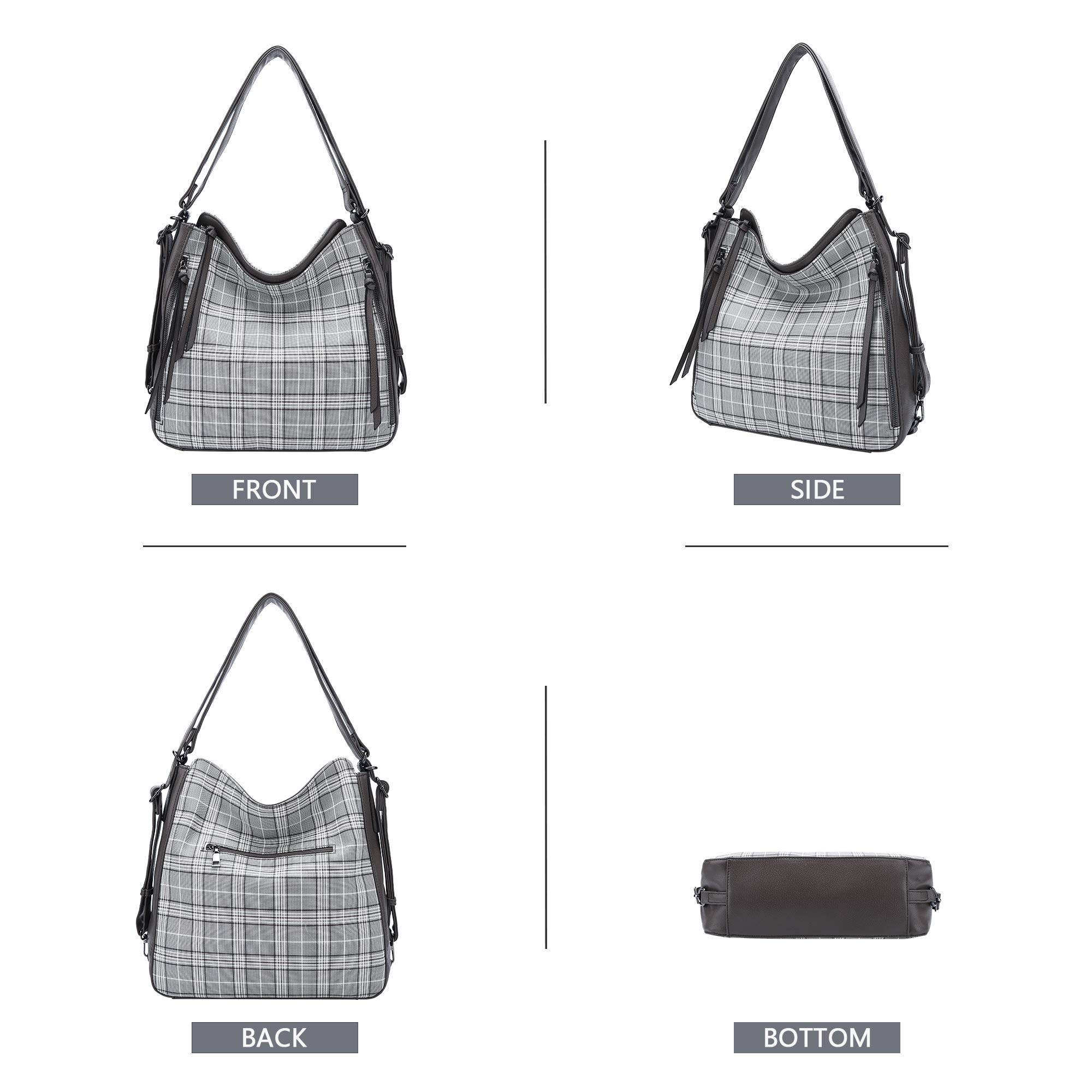 Convertible Backpack Purse For Women Handbag Hobo Tote Satchel Shoulder Bag - Smooth Dark Purple