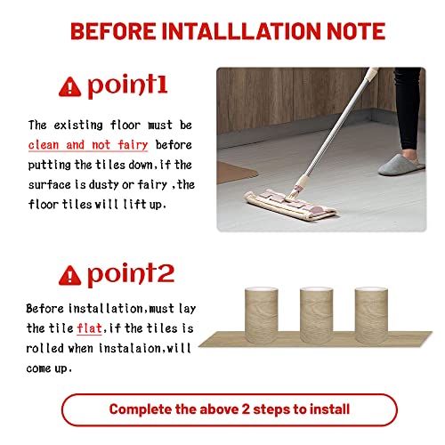 Peel and Stick Floor Tile, 36 Pack 54 Sq.Ft,Vinyl Flooring Tiles Wood Plank Sheet,Self-Adhesive DIY Flooring for Bathroom,Kitchen,Bedroom, Living Room, (36" x 6",Nature Grey)