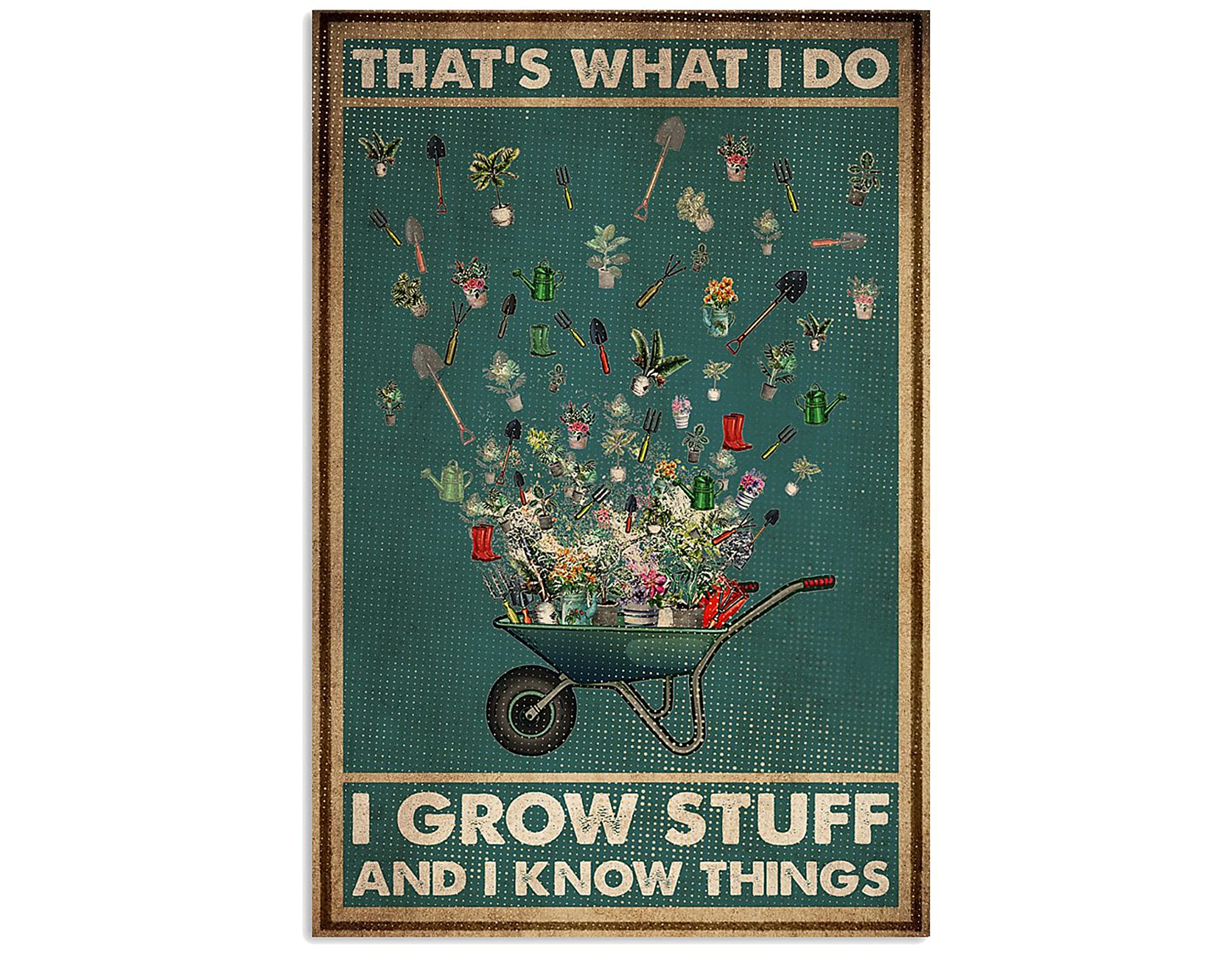 Rustic Retro Metal Tin Sign Garden, That's What I Do,Wheelbarrow,Funny Garden,Gardening Sign,Wall Poster Plaque for Home Kitchen Bar Coffee Shop Decor 5.5 x 8 inch