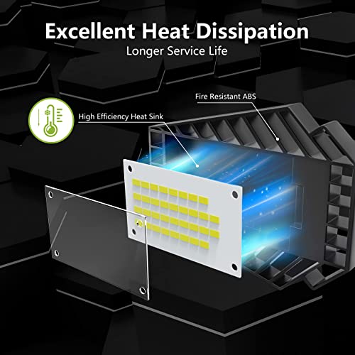 Pinegreen Lighting Garage Light, 50W LED Shop Light, 6000LM 5000K Daylight LED Garage Ceiling Lights with 3 Adjustable Panels Deformable Garage Lighting E26 Base (2 Pack)