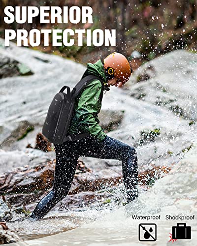 PEKREWS Mini 3 Pro Case, Waterproof Hard Carrying Case Portable Travel Drone Bag Sling Backpack Compatible with DJI Mini 3 Pro with RC Controller, Fly More Combo and Accessories, Black (Case Only)