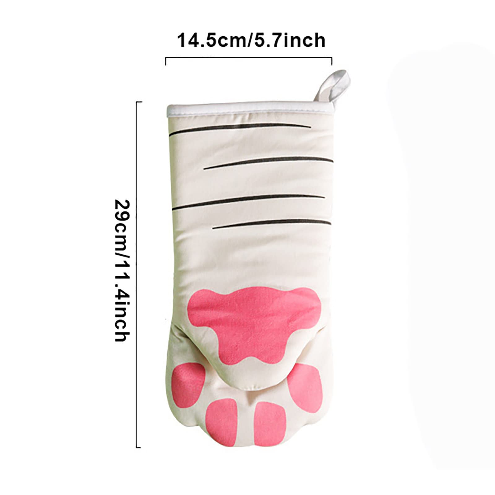 Cute Oven Mitts Kitchen Cooking Baking Heat Resistant Cat Glove, 1PC Cat Paw Design Heat Resistant Pot Holder Gloves for BBQ Kitchen Use