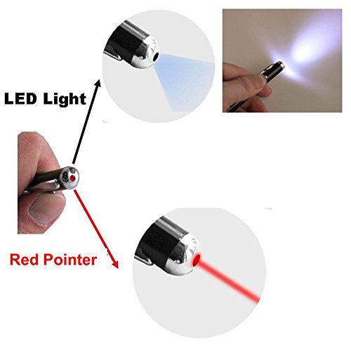 Stylus Pen, [3 Pcs] 4-in-1 Universal Touch Screen Stylus + Ballpoint Pen + Pointer + LED Flashlight for Smartphone/Tablets iPad iPhone Samsung etc + Extra Battery