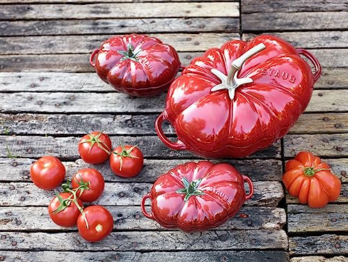 STAUB Ceramics Dutch Oven 16-oz Petite Tomato Cocotte, Cherry