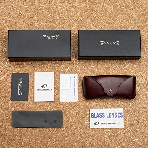 Bnus italy made corning real glass lens polarized sunglasses for men women shades (B7066 Shiny Black/Grey polarized, Glass Lens)